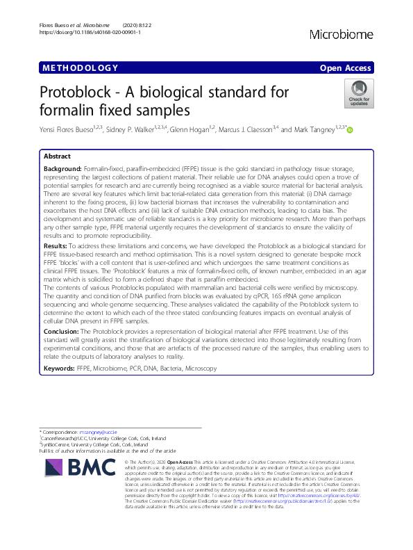 (PDF) Protoblock - A biological standard for formalin fixed samples