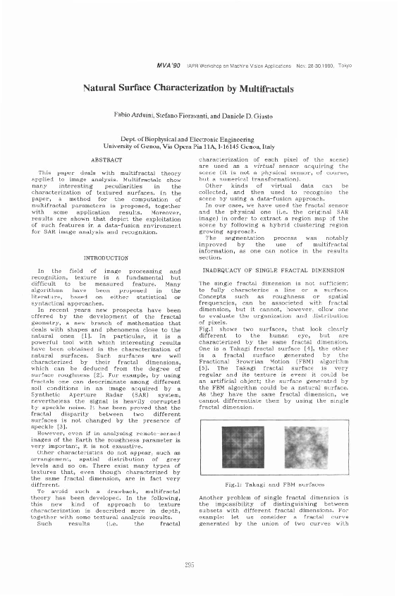 (PDF) Natural Surface Characterization by Multifractals