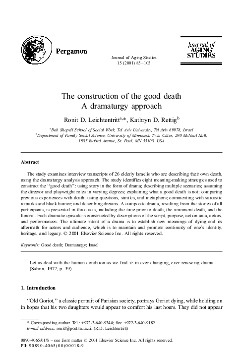 (PDF) The construction of the good death