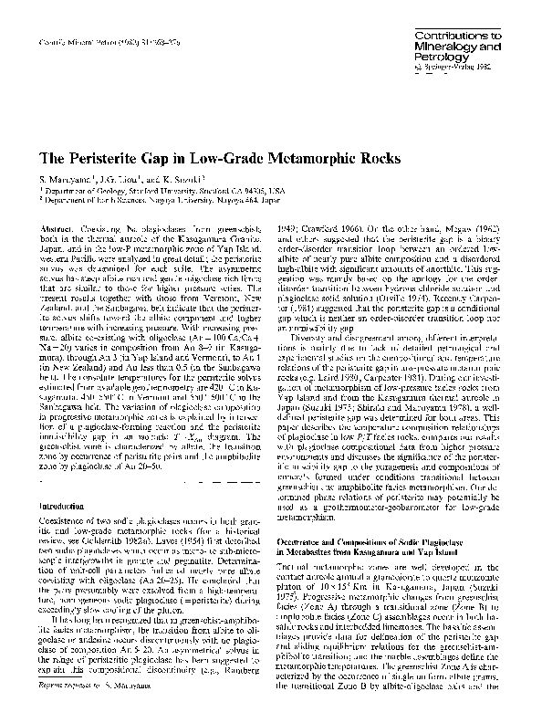 (PDF) The peristerite gap in low-grade metamorphic rocks