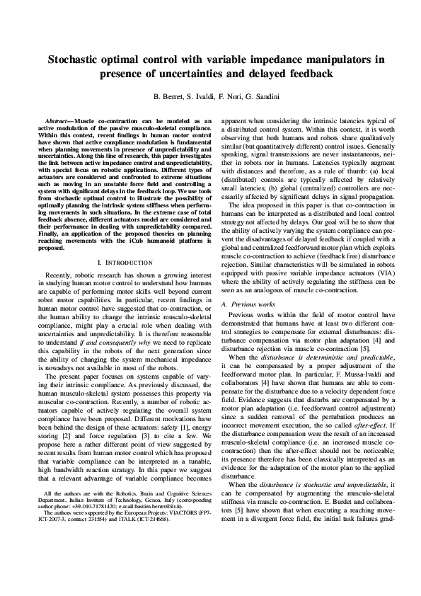 (PDF) Stochastic optimal control with variable impedance manipulators ...