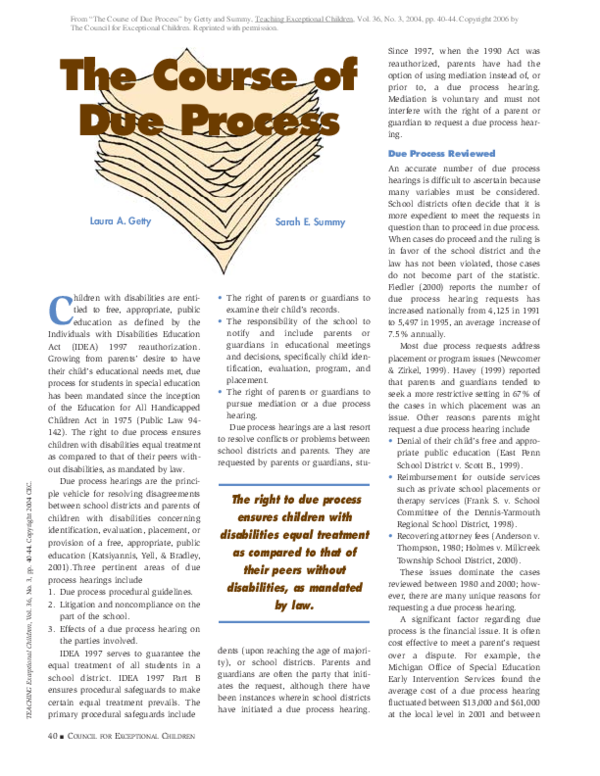 (PDF) The Course of Due Process