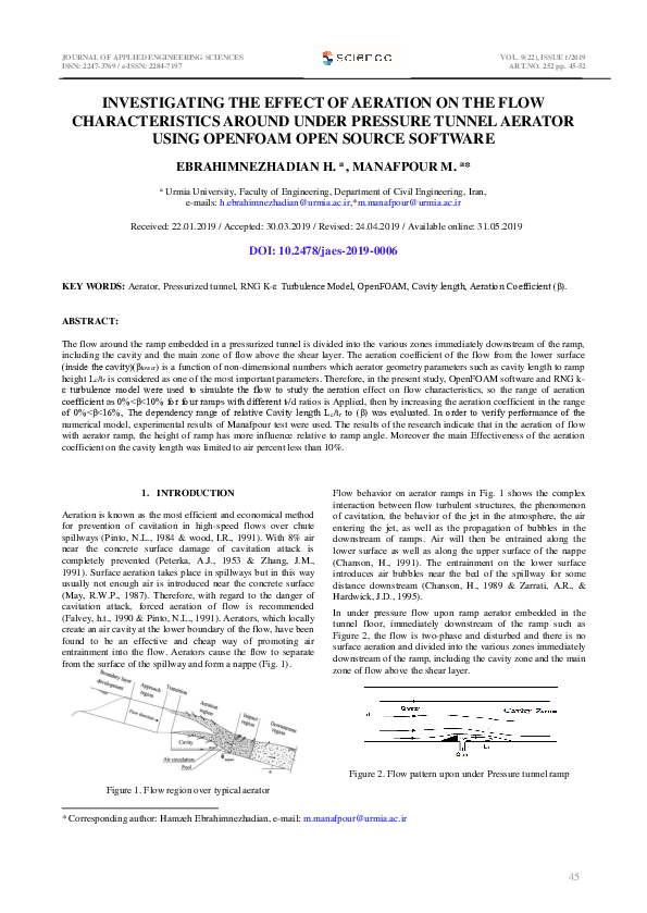 (PDF) Investigating the Effect of Aeration on the Flow Characteristics Around Under Pressure ...