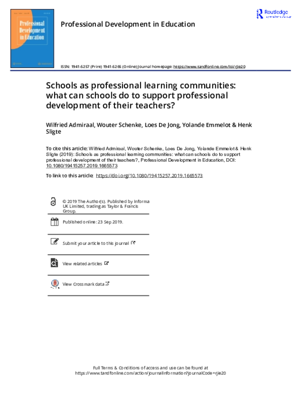 (PDF) Schools as professional learning communities: what can schools do ...