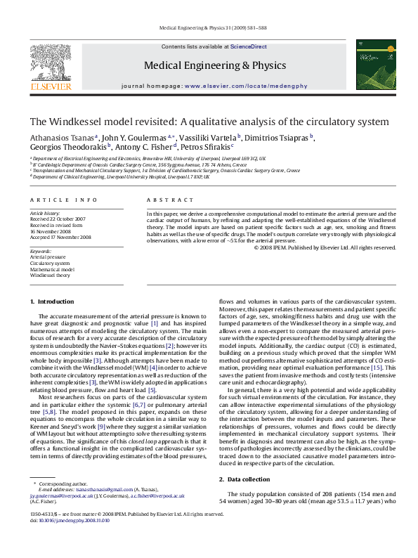 (PDF) The Windkessel model revisited: A qualitative analysis of the ...