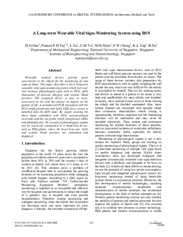 (PDF) A Long-term Wearable Vital Signs Monitoring System using BSN