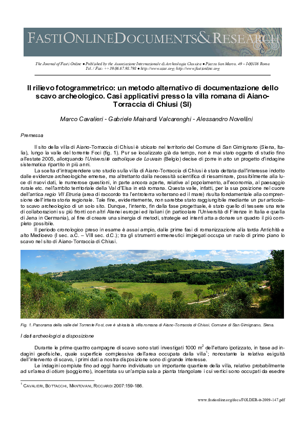 (PDF) Il rilievo fotogrammetrico: un metodo alternativo di ...