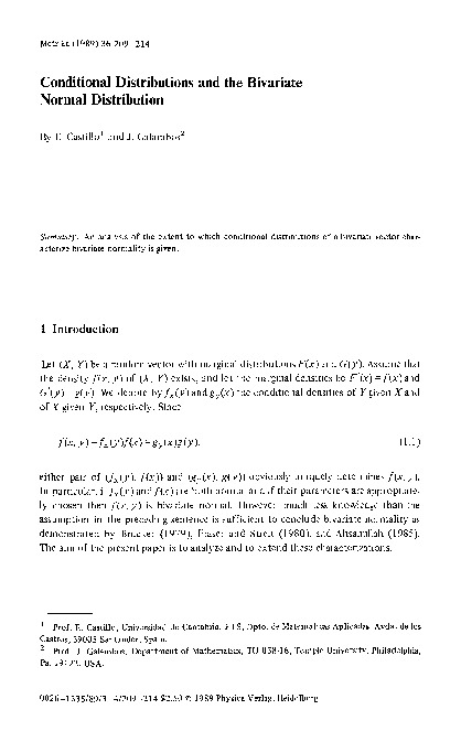 (PDF) Conditional distributions and the bivariate normal distribution