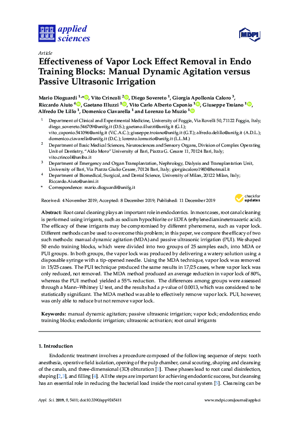 (PDF) Effectiveness of Vapor Lock Effect Removal in Endo Training Blocks: Manual Dynamic ...