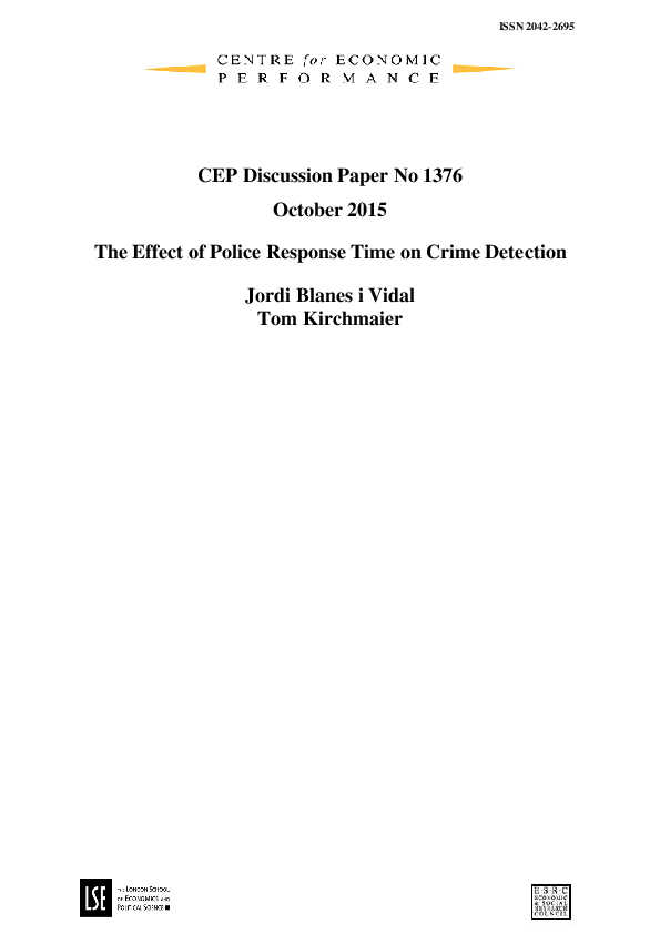 (PDF) The Effect of Police Response Time on Crime Detection