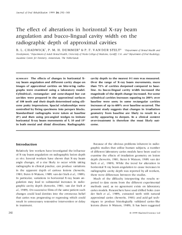 (PDF) The effect of alterations in horizontal X-ray beam angulation and ...