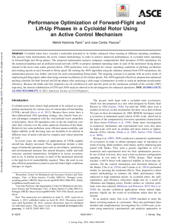(PDF) Performance Optimization of Forward-Flight and Lift-Up Phases in ...
