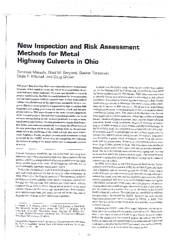 (PDF) New Inspection and Risk Assessment Methods for Metal Highway ...