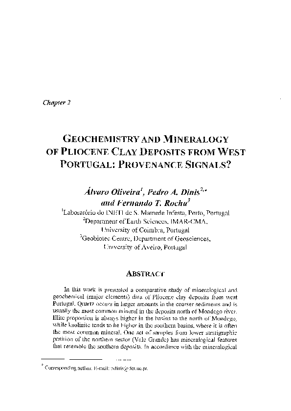 (PDF) Geochemistry and mineralogy of Pliocene clay deposits from West ...