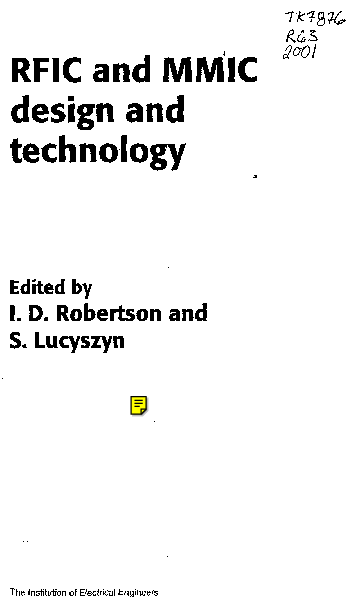 (PDF) RFIC and MMIC Design and Technology