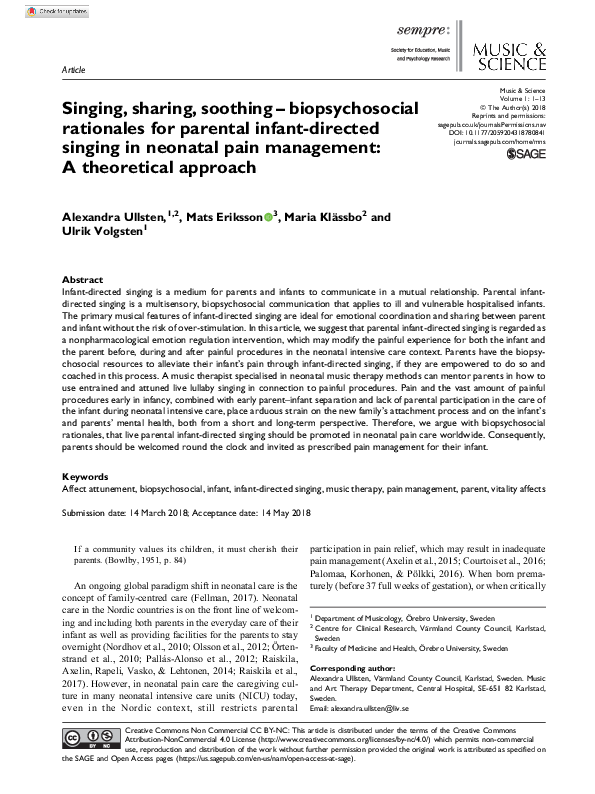 (PDF) Singing, sharing, soothing – biopsychosocial rationales for ...