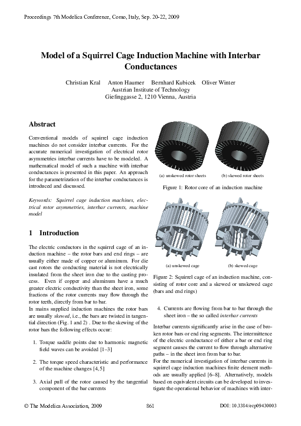 (PDF) Model of a Squirrel Cage Induction Machine with Interbar Conductances