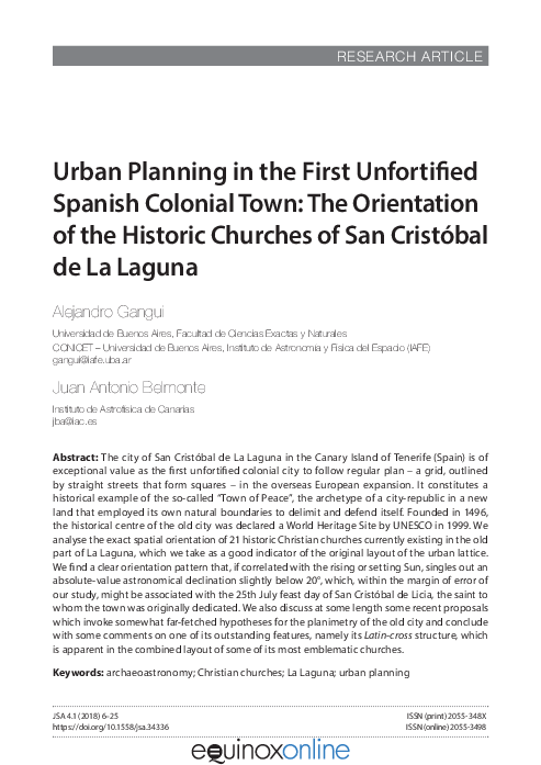 (PDF) Urban Planning in the First Unfortified Spanish Colonial Town