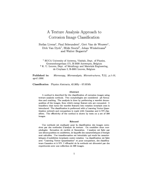 (PDF) A texture analysis approach to corrosion image classification