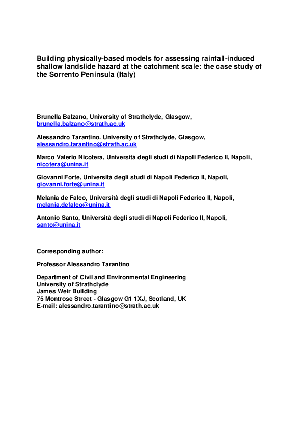 (PDF) Building physically-based models for assessing rainfall-induced ... (PDF) Building physically-based models for assessing rainfall-induced ...