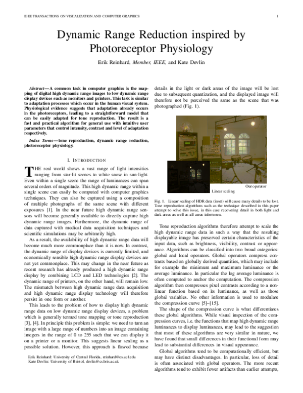 (PDF) Dynamic Range Reduction Inspired by Photoreceptor Physiology