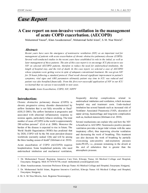 (PDF) A Case report on non-invasive ventilation in the management of ...