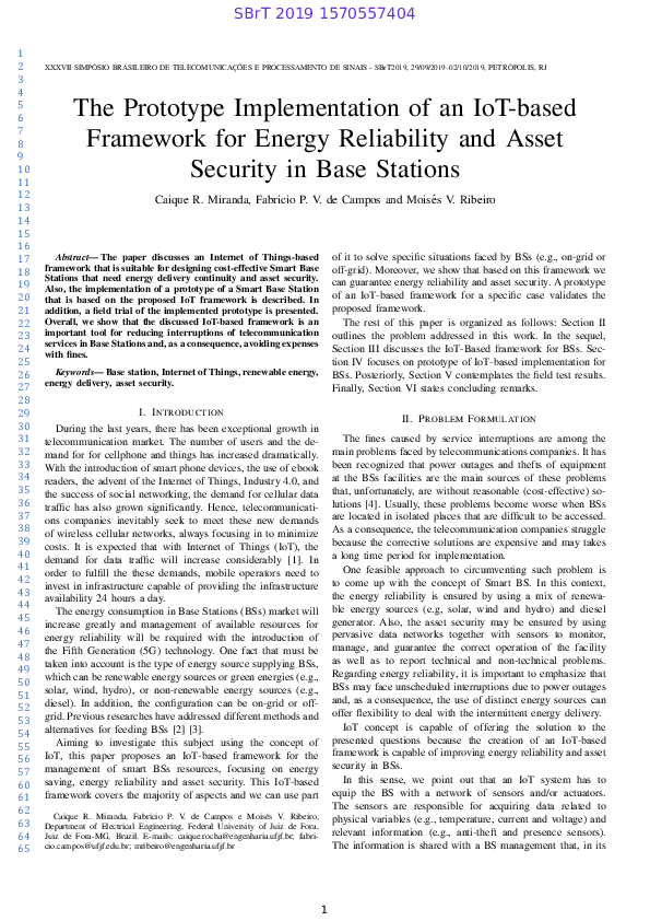 (PDF) The Prototype Implementation of an IoT-based Framework for Energy Reliability and Asset ...