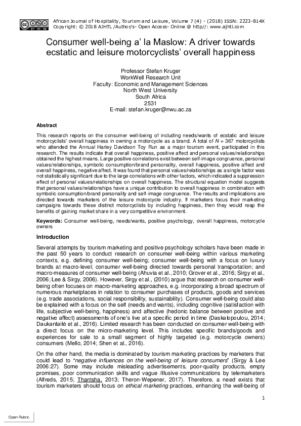 (PDF) Consumer well-being