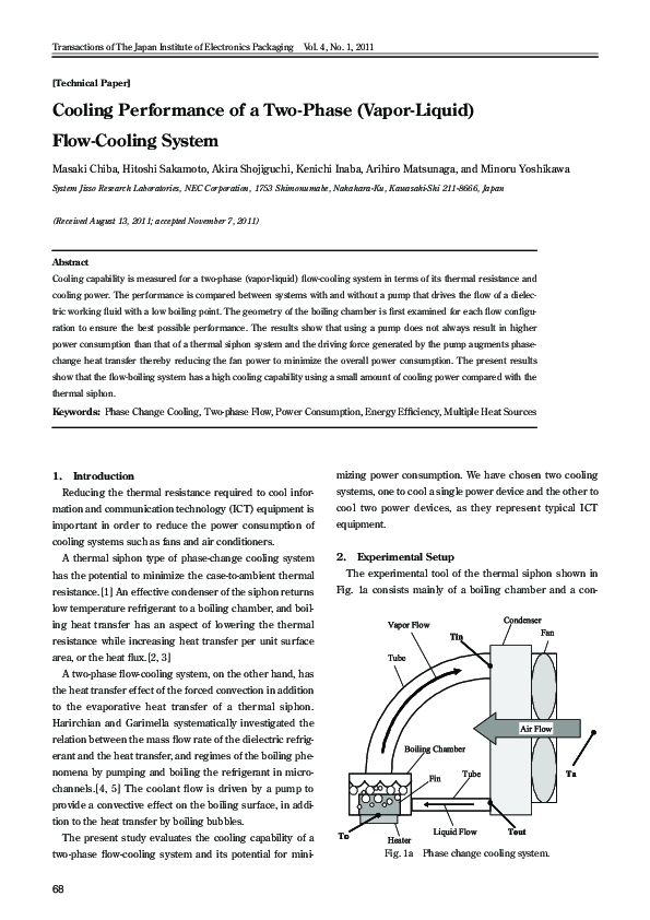 (PDF) Cooling Performance of a Two-Phase (Vapor-Liquid) Flow-Cooling System