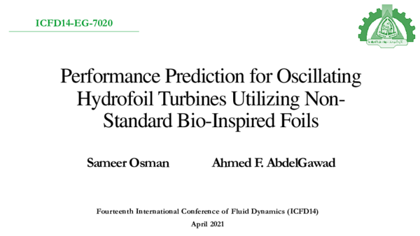 Pdf Performance Prediction For Oscillating Hydrofoil Turbines Utilizing Non Standard Bio