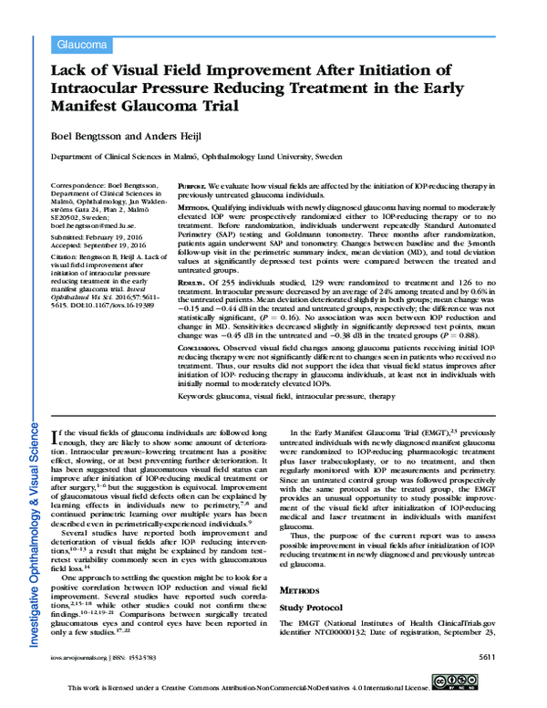 (PDF) Lack of Visual Field Improvement After Initiation of Intraocular ...