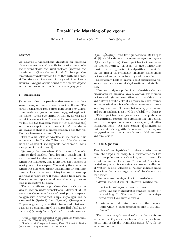 (PDF) Probabilistic Matching of polygons
