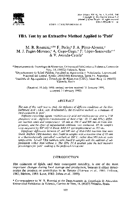 (PDF) TBA test by an extractive method applied to ‘paté’