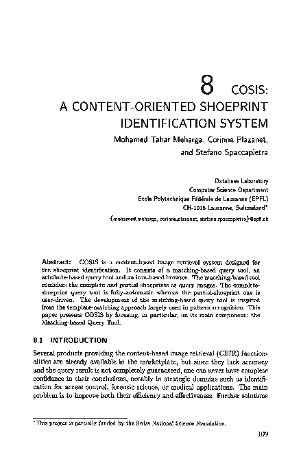 (PDF) COSIS: A Content-Oriented Shoeprint Identification System (PDF) COSIS: A Content-Oriented Shoeprint Identification System