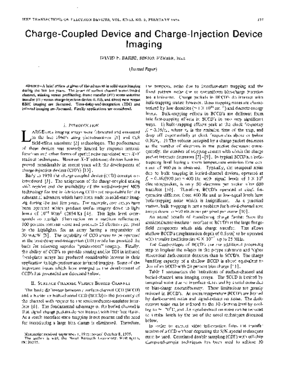 Pdf Charge Coupled Device And Charge Injection Device Imaging