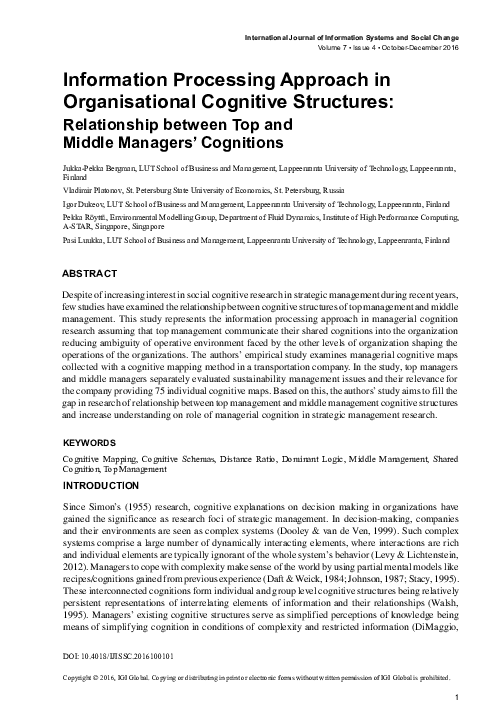 (PDF) Information Processing Approach in Organisational Cognitive ...