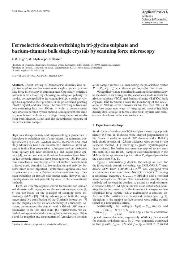 (PDF) Ferroelectric domain switching in tri-glycine sulphate and barium ...
