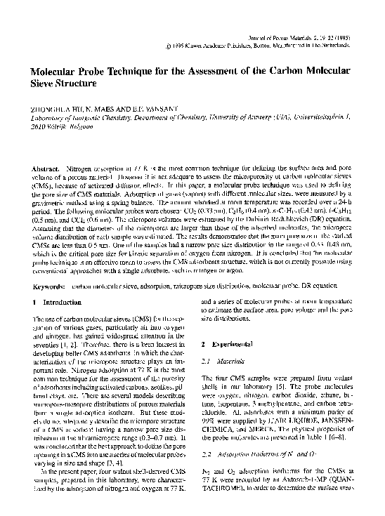 (PDF) Molecular probe technique for the assessment of the carbon ...
