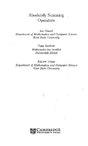 (PDF) Absolutely Summing Operators