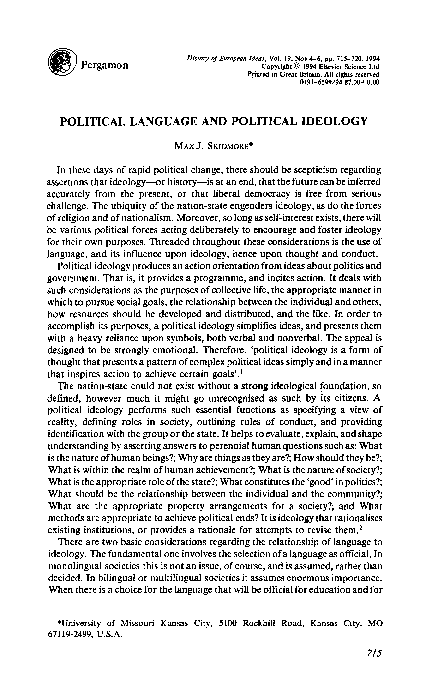 (PDF) Political language and political ideology