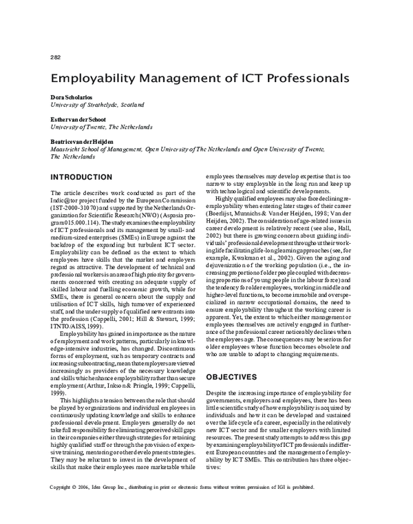 (PDF) Employability Management of ICT Professionals