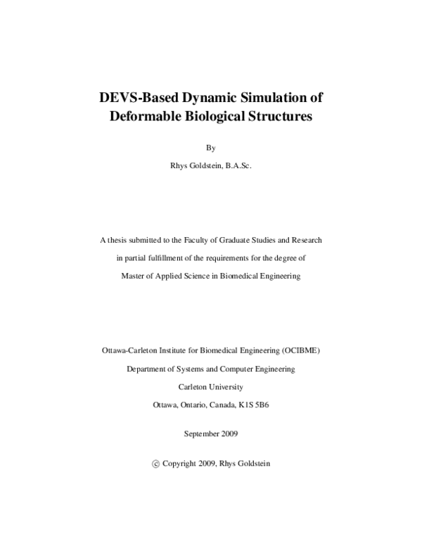 (PDF) DEVS-based dynamic simulation of deformable biological structures