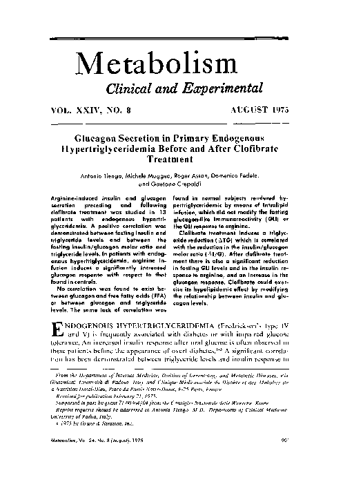 (PDF) Glucagon secretion in primary endogenous hypertriglyceridemia ...