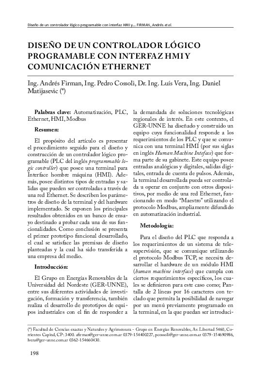 (PDF) Diseño de un controlador lógico programable con interfaz HMI y ...