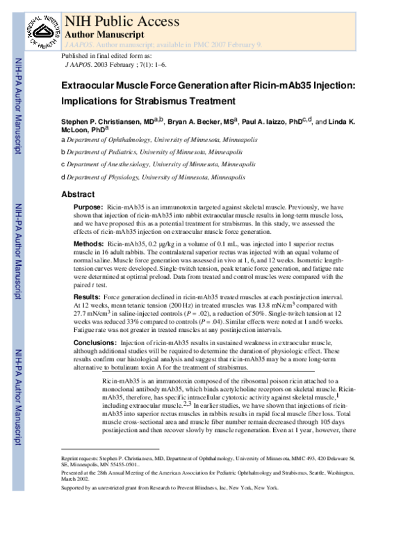 (PDF) Extraocular muscle force generation after ricin-mAb35 injection ...