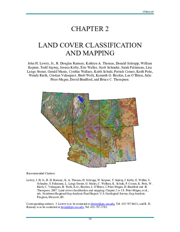 (PDF) Land cover classification and mapping