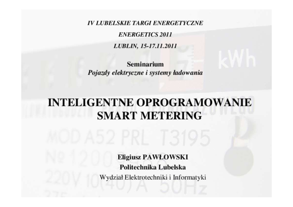 (PDF) Inteligentne Oprogramowanie Smart Metering