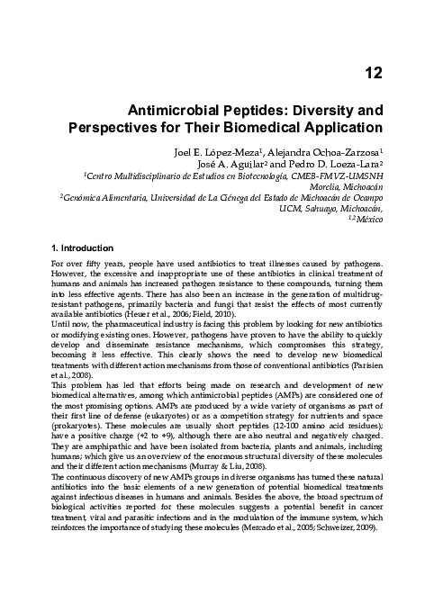 (PDF) Antimicrobial Peptides: Diversity and Perspectives for Their Biomedical Application