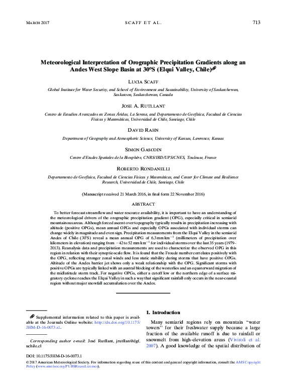(PDF) Meteorological Interpretation of Orographic Precipitation ...