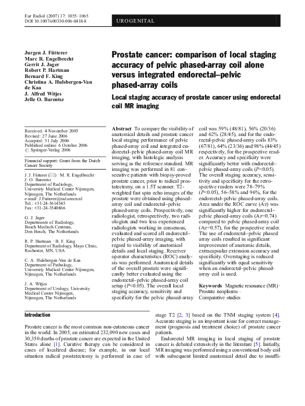 (PDF) Prostate cancer: comparison of local staging accuracy of pelvic ...